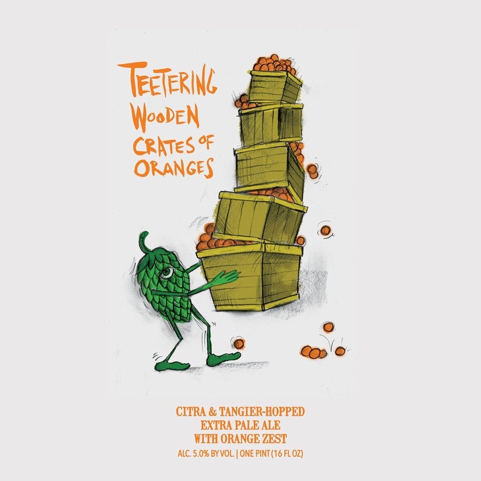 Hop Butcher Teetering Wooden Crates of Oranges | Flight Tasting Room ...